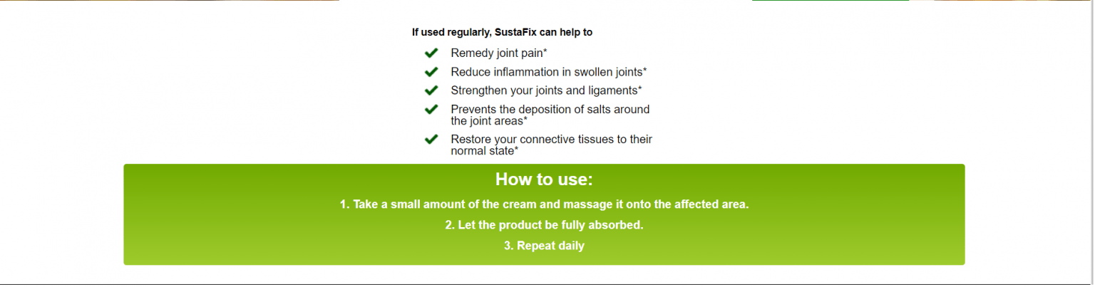 SustaFix Joint Pain and Arthritis Relief Cream | Official Site