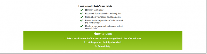 SustaFix Joint Pain and Arthritis Relief Cream | Official Site
